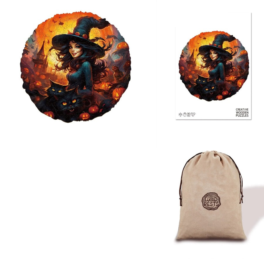 Halloween Witch - Wooden Jigsaw Puzzle