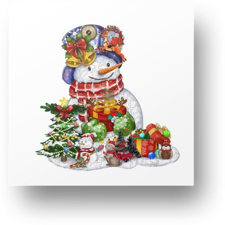 Christmas Snowman - Wooden Jigsaw Puzzle