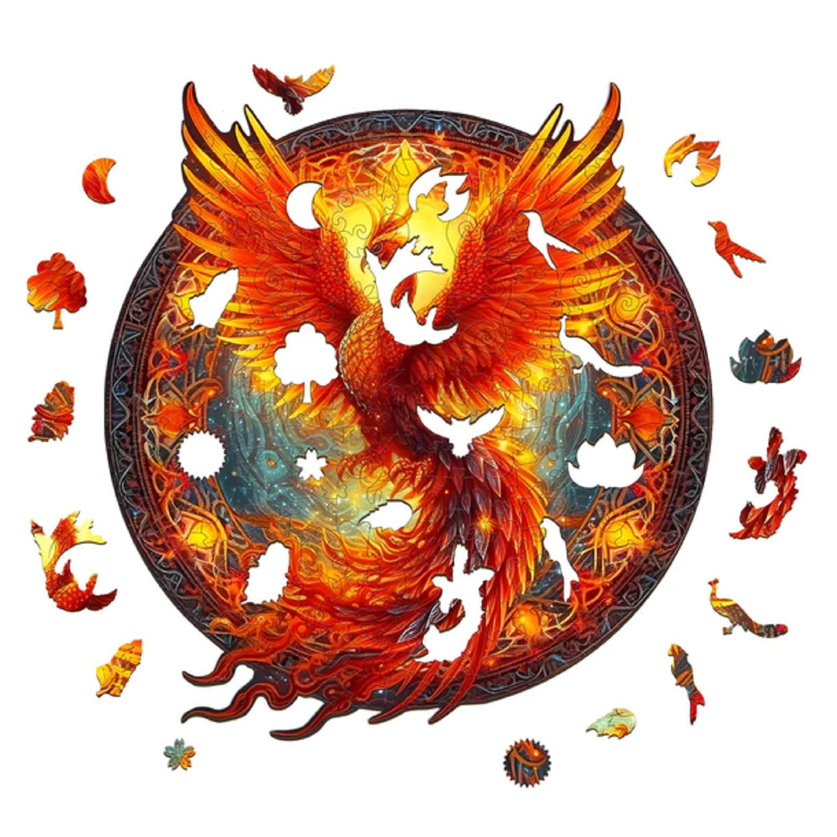 Mandala Phoenix - Mandala Wooden Jigsaw Puzzle