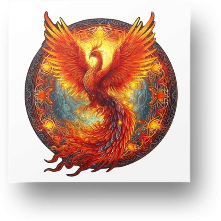 Mandala Phoenix - Mandala Wooden Jigsaw Puzzle