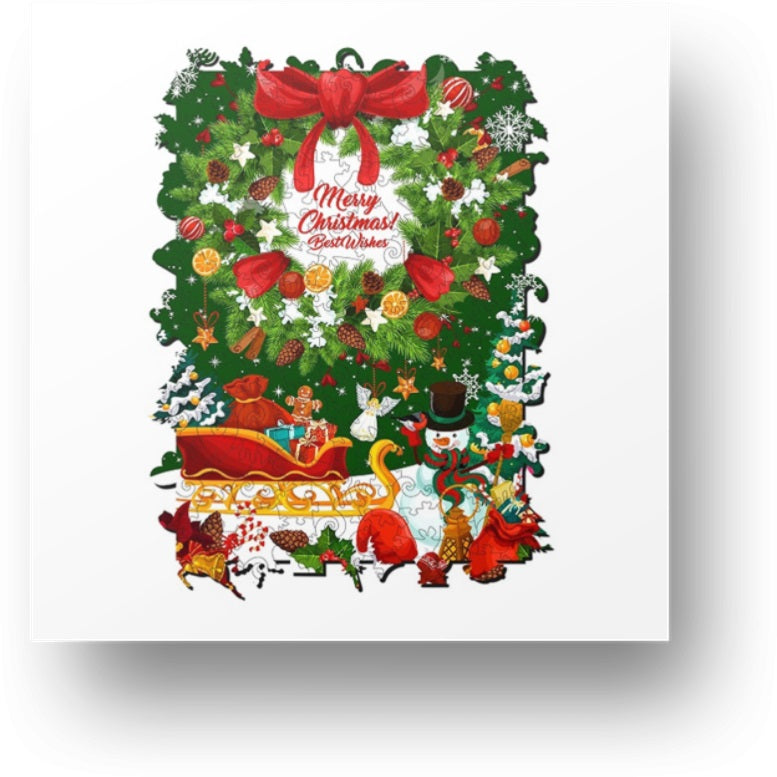 Merry Christmas - Wooden Jigsaw Puzzle