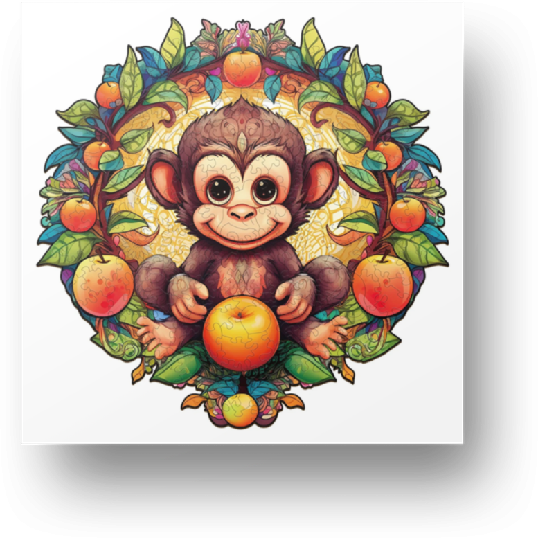 Cute Cheeky Monkey - Wooden Jigsaw Puzzle