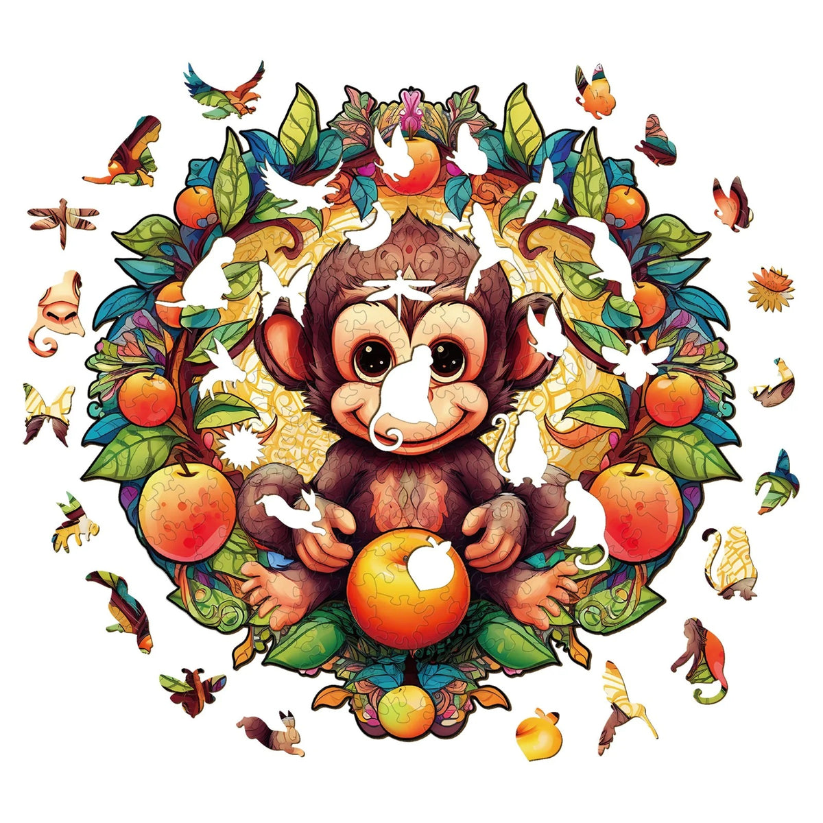 Cute Cheeky Monkey - Wooden Jigsaw Puzzle