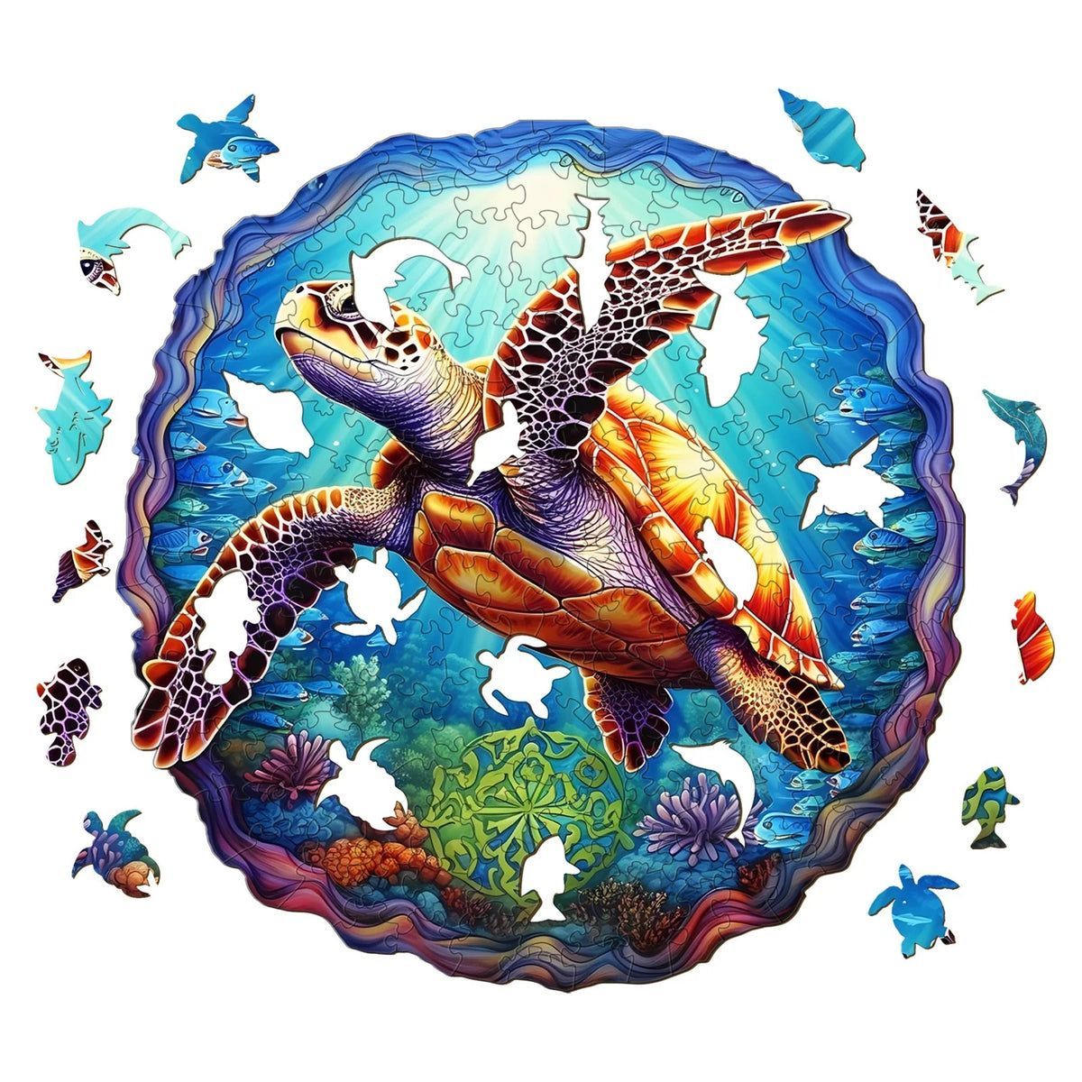 Swimming Turtle - Wooden Jigsaw Puzzle